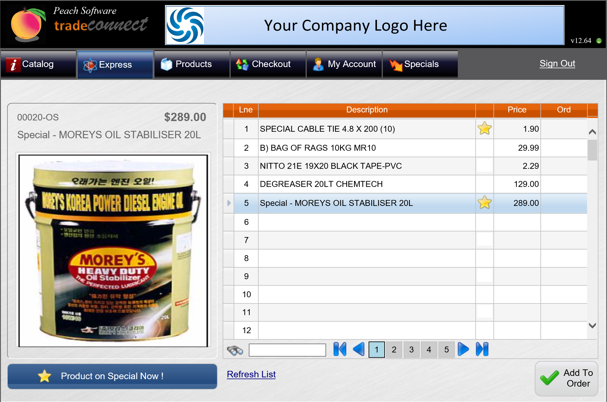 Trade Connect Express Parts – Peach Business Software