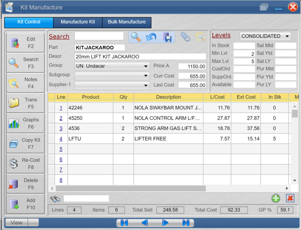Product Kits can be Assembled as they are Sold or Pre-Built for Stock